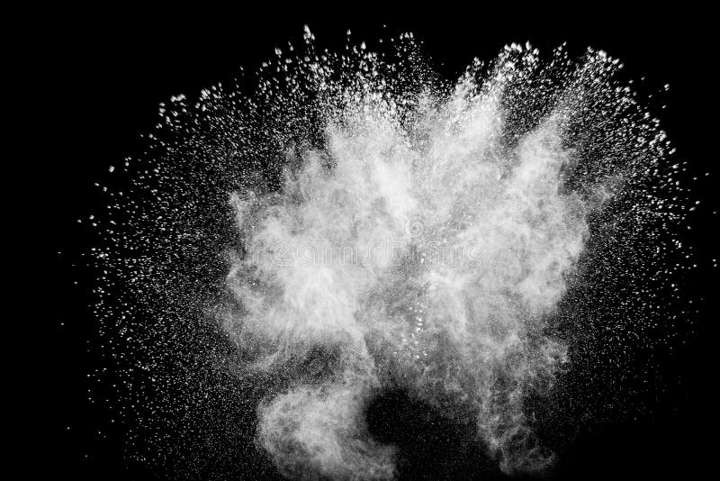 White Powder Explosion Cloud Against Black Background.White Dust ...