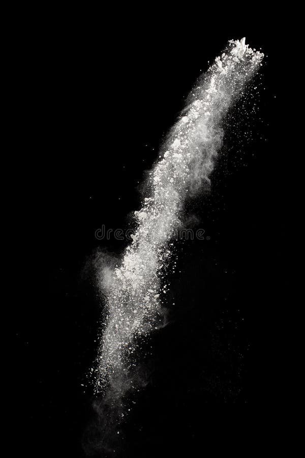 White Talcum Powder Explosion on Black Background. Stock Image - Image ...