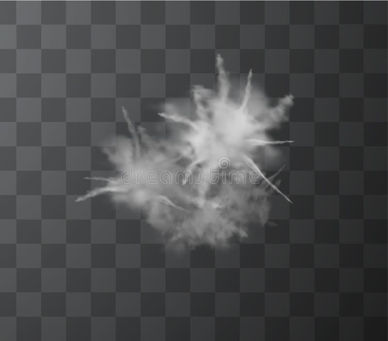 White Powder Explosion or Dust Burst Effect with Smoke Realistic Vector ...