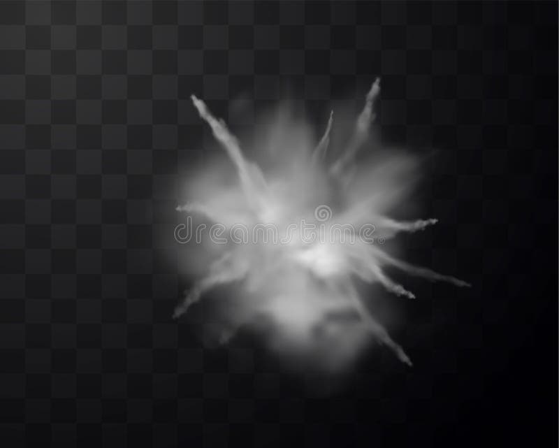 White Powder Explosion, Dust Burst with Smoke Realistic Vector ...