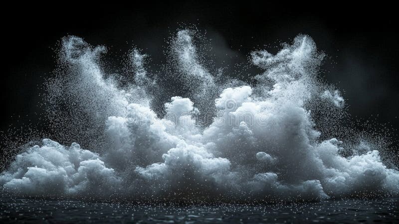 White Powder Explosion Dust Particles Cloud Abstract Concept Design ...