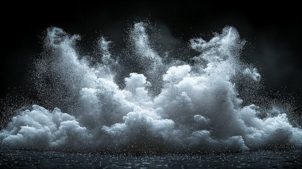 White Powder Explosion Dust Particles Cloud Abstract Concept Design ...