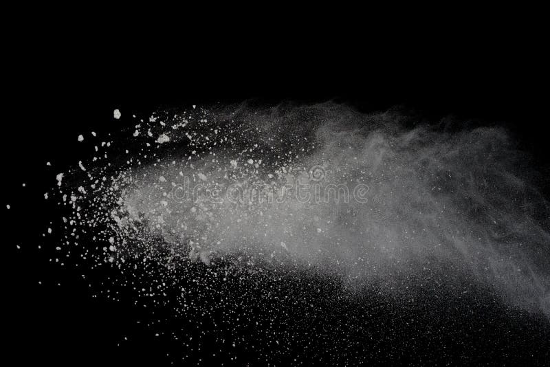White Powder Explosion Isolated on Black Background. Stock Image ...