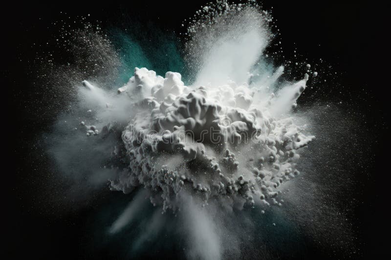 White Powder Explosion Isolated on a Dark Background. Background with ...