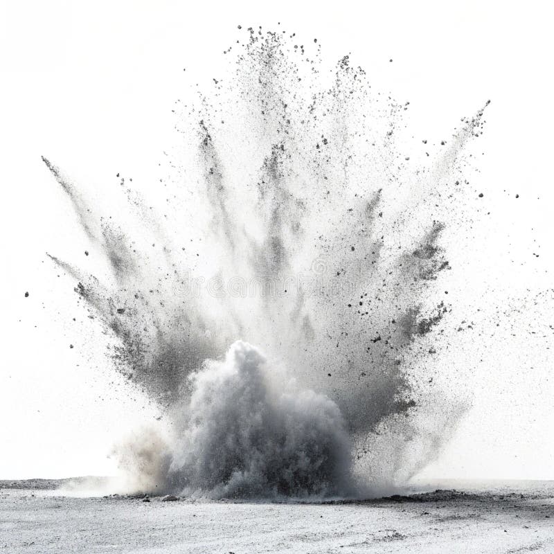 White Powder Explosion Isolated on White Background Stock Illustration ...