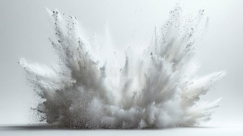 White Powder Explosion on Light Grey Background Stock Illustration ...