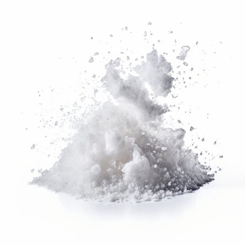 Stunning High-contrast White Powder Splash Rendered in Cinema4d Stock ...