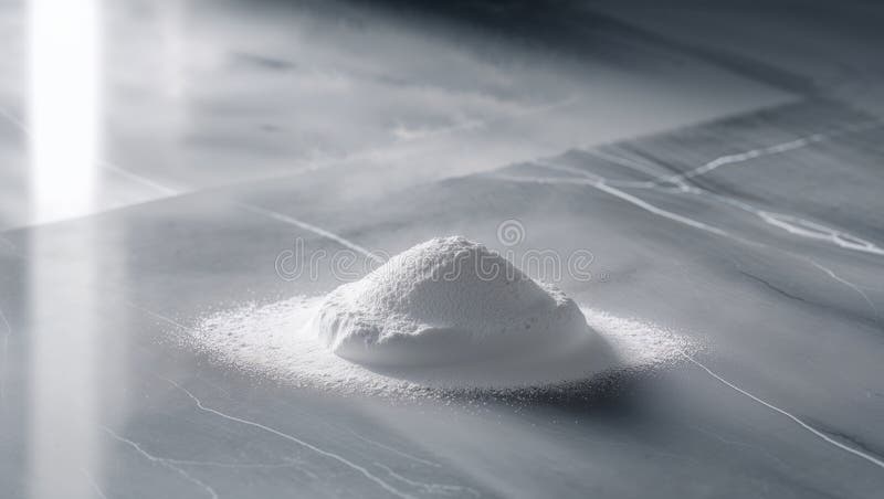 White Powder Forming Small Mound on Marble Surface Stock Image - Image ...