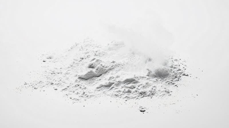 White Powder Pile on Clean White Background for Professional Use Stock ...