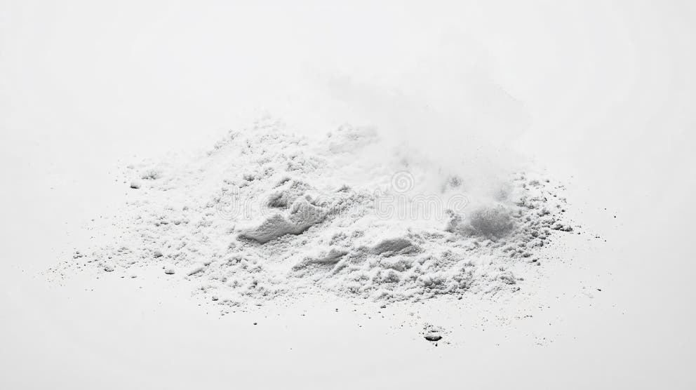 White Powder Pile on Clean White Background for Professional Use Stock ...