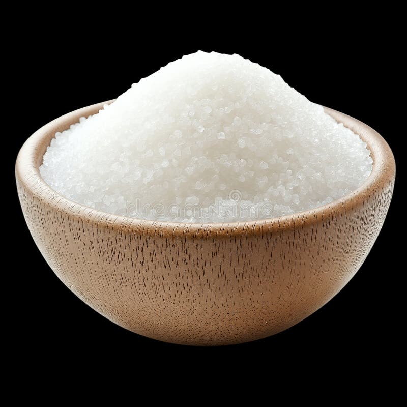 White Powder, Possibly Salt or Sugar, Isolated on Black Background ...