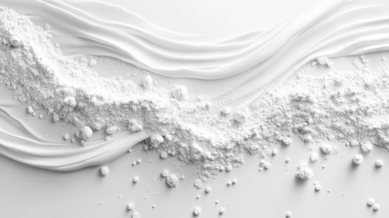 White Powder Spilled on Draped White Fabric Stock Illustration ...