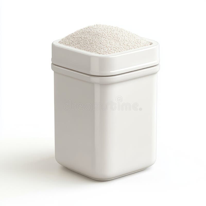 White Square Container Filled with Fine Granular Substance Stock ...