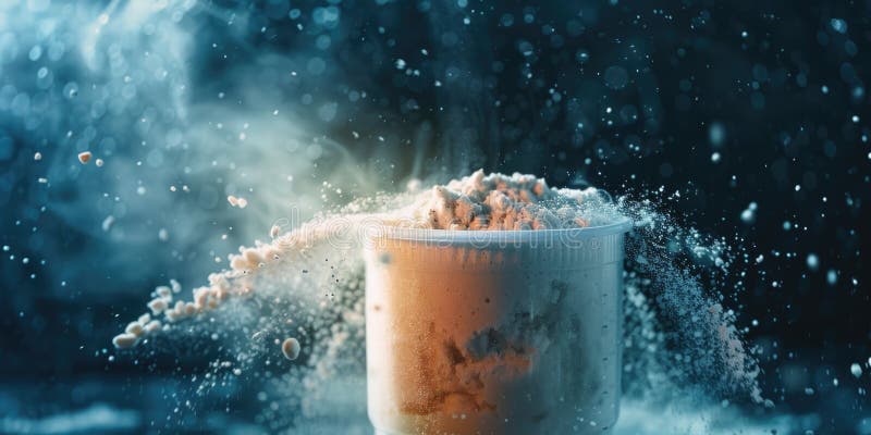 A White Powdery Substance is Falling Out of a Container Stock Photo ...