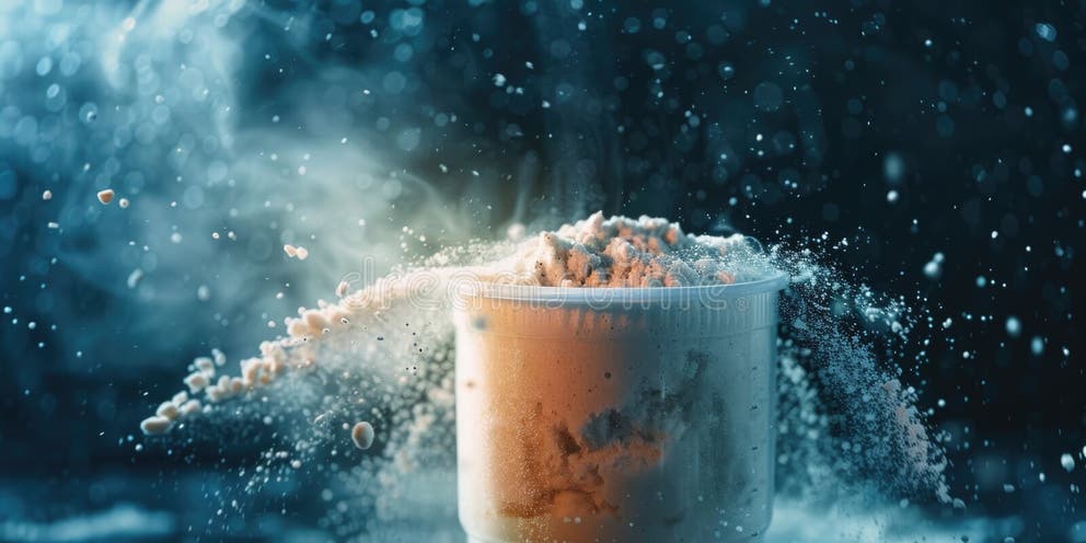 A White Powdery Substance is Falling Out of a Container Stock Photo ...