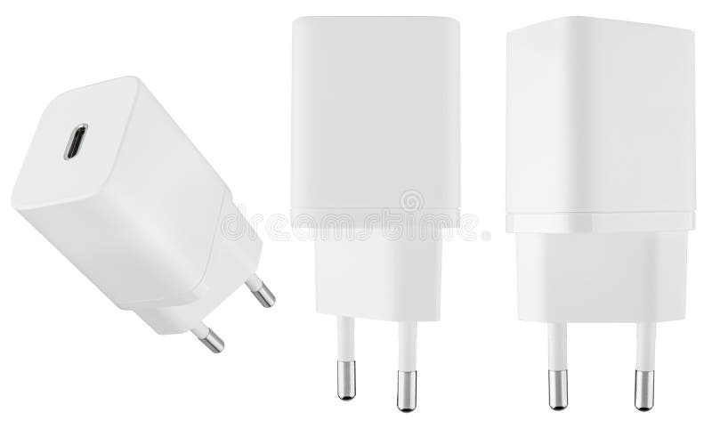 White Power Adapter Safe Charging Gadgets Stock Photos - Free & Royalty ...