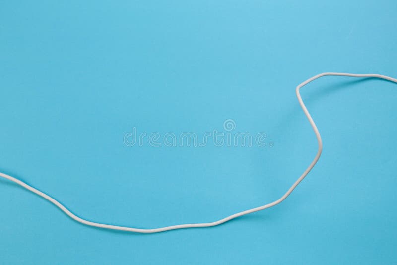 White Power Cable Socket on Blue Background Stock Image - Image of ...
