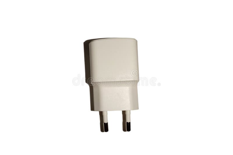 The White Power Charger Adapter Has Two Parallel Round Pins European ...