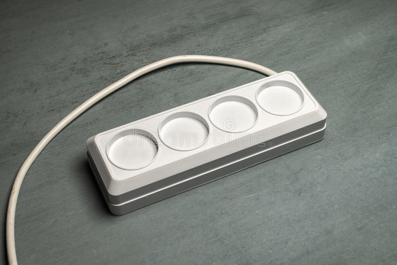 White Power Extension Cord with No Holes Stock Image - Image of supply ...