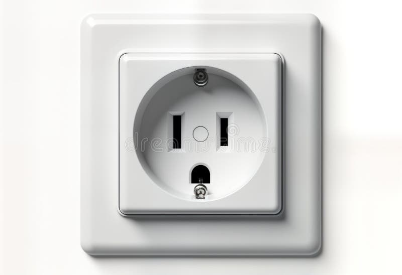 White Power Outlet Isolated on Transparent Background. Modern ...