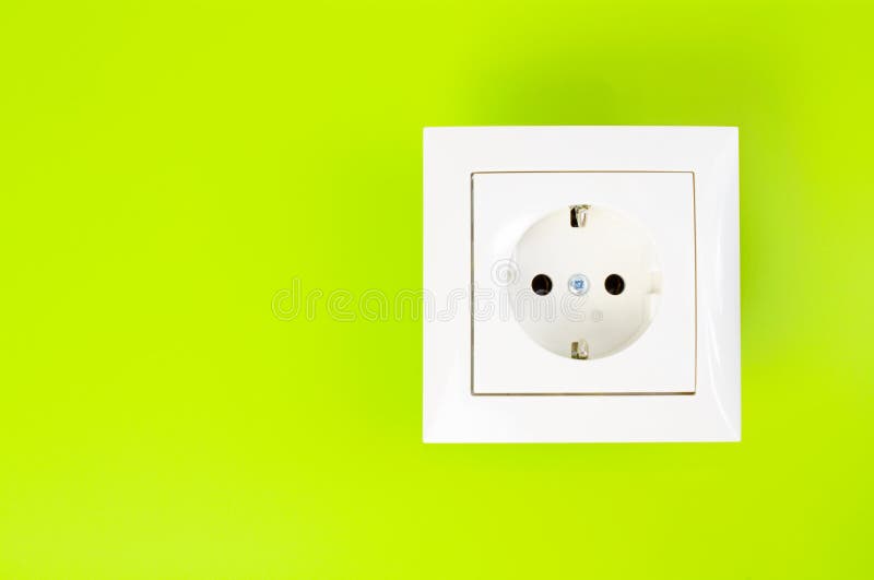 Green Power Plug into Power Outlet Stock Image - Image of household ...