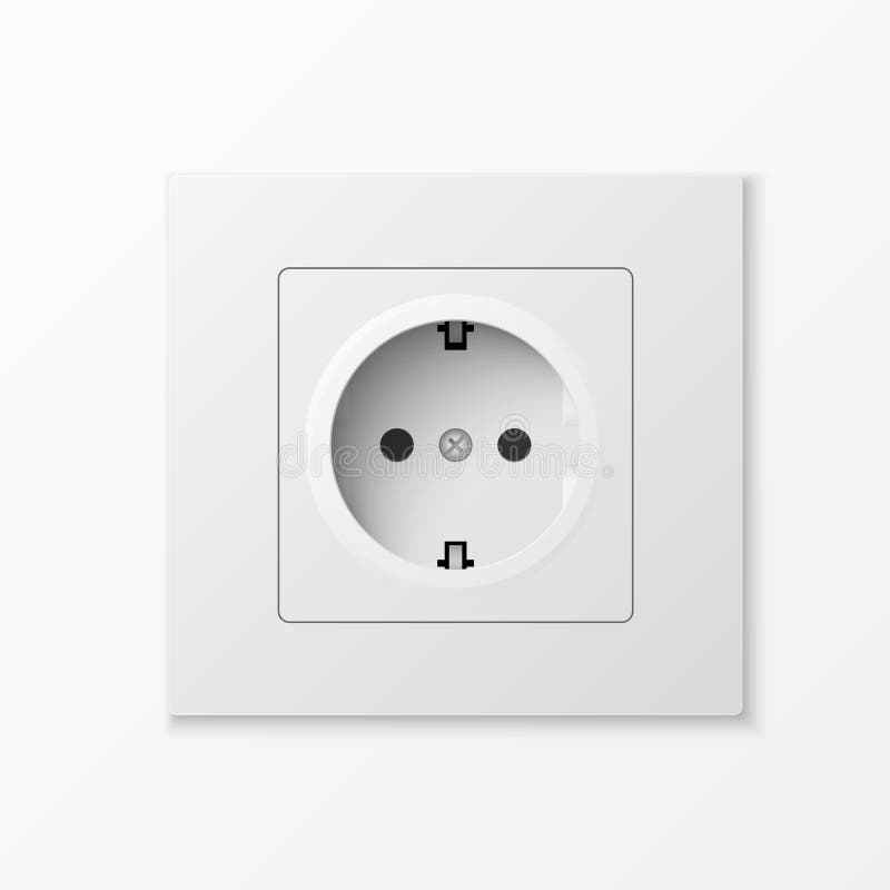 Power Socket. White and Black Power Socket, Vector Icons. Power Socket ...