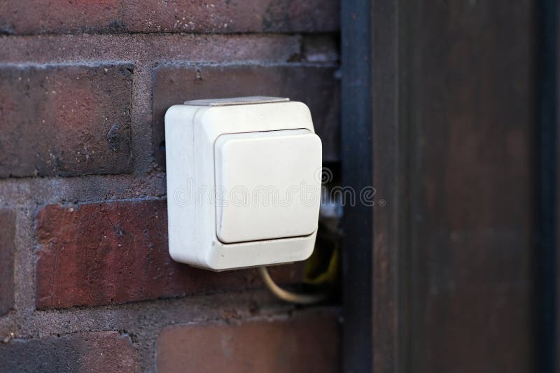 White power switch stock image. Image of switch, brick - 344565737