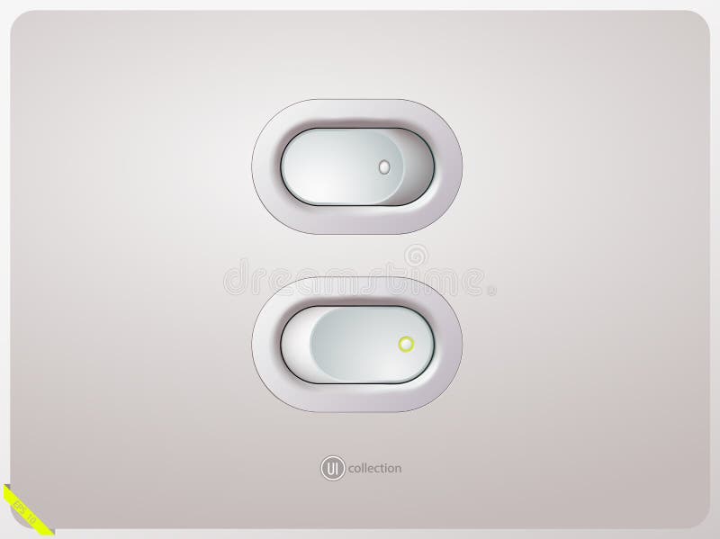 White Power Switch.Realistic Style. Vector Illustration. Stock Vector ...
