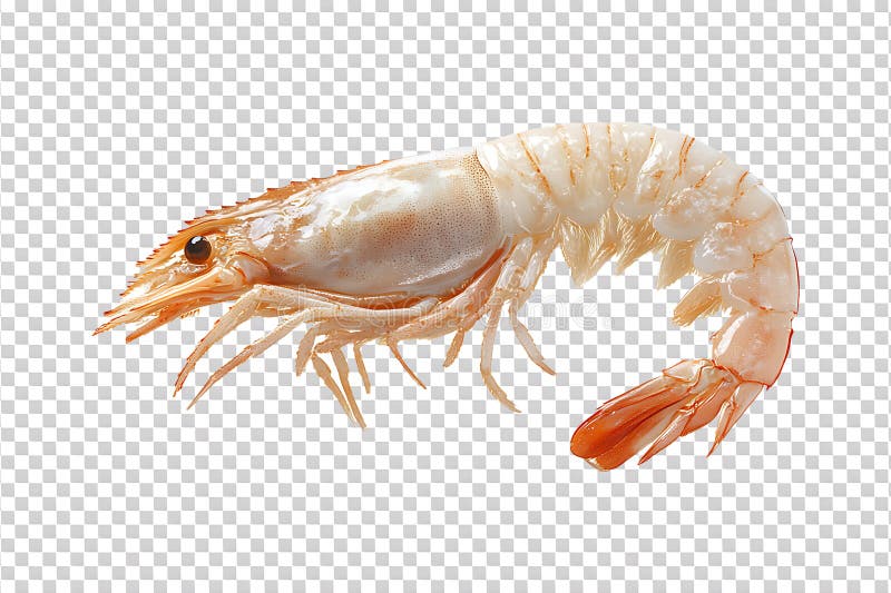 White Prawns Isolated on White and Transparent Background PNG Image ...