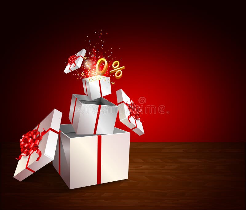 Present Box Inside Present Box on White Background. Stock Vector ...