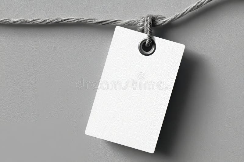 White Price Label - Isolated on Grey Background. Stock Image - Image of ...