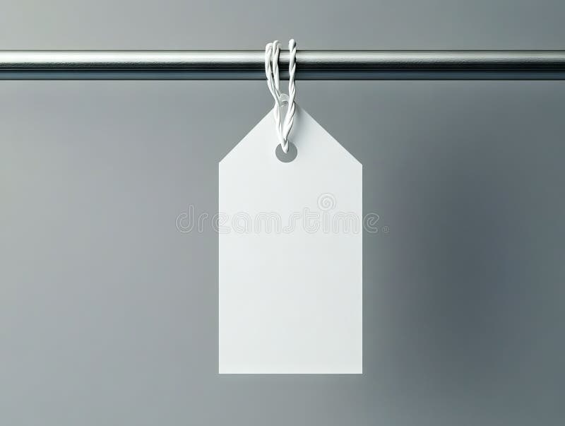 A White Price Tag Hanging on a Metal Pole Stock Illustration ...