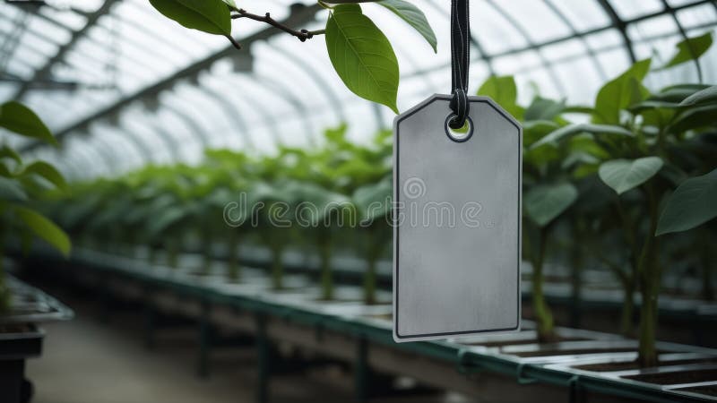 White Price Tag Hanging on Plants in Greenhouse Stock Image - Image of ...