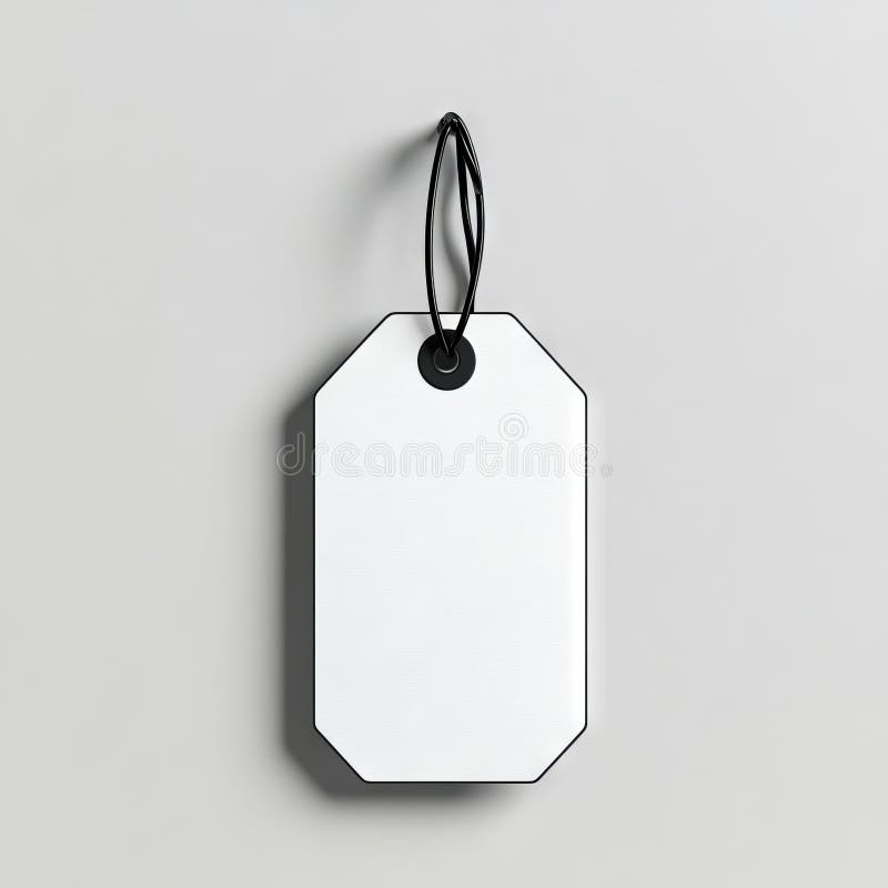A White Price Tag Hanging on a White Wall Stock Illustration ...