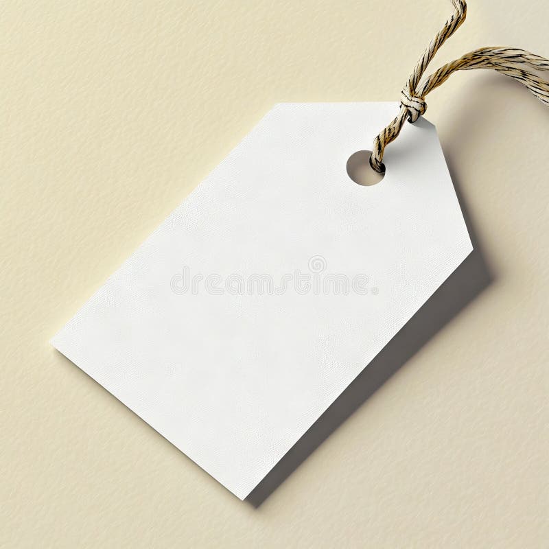 A White Price Tag with a String Attached To it Stock Illustration ...