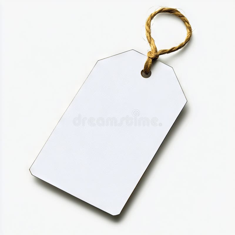 A White Price Tag with a String Tied Around it Stock Photo - Image of ...