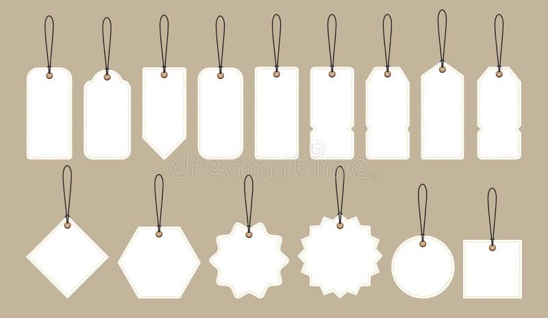 White Price Tags, Shopping Discount Concept Vector Illustration Stock ...