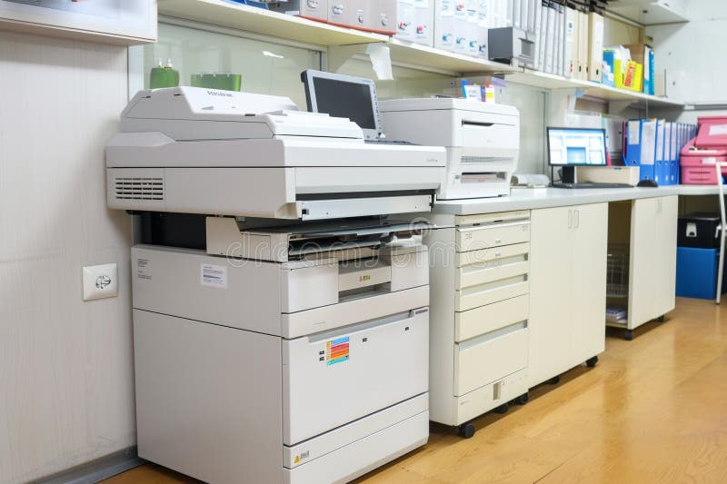 Office Printer and Copier stock illustration. Illustration of machine ...