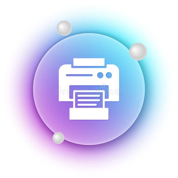 White Printer Icon Isolated on White Background. Blue and Purple ...