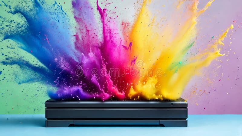 Of Printer, Splattering from White Ink Representing Digital Printing ...