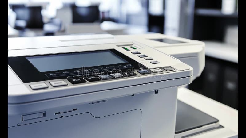 A White Printer Sitting on a Desk Stock Footage - Video of technology ...