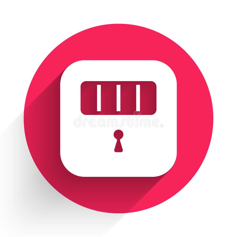 White Prison Cell Door with Grill Window Icon Isolated with Long Shadow ...