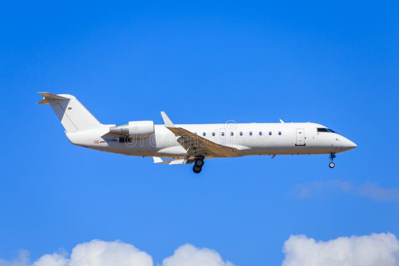 White private jet stock image. Image of approaching - 137143329