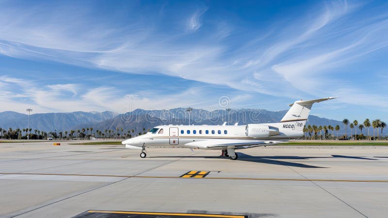A White Private Jet is Parked on the Tarmac at an Airport, with ...