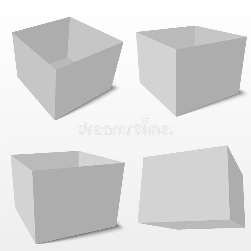 White Product Cardboard Square Package Box in Different Angle Stock ...