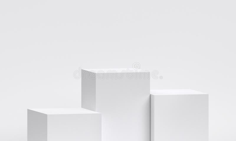 White Product Display Podium in Studio Room, for Display Presentation ...
