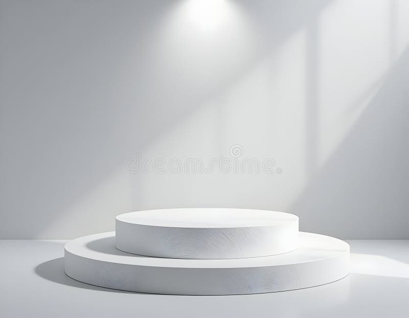 White Product Display Stand with Natural Light and Shadow Backdrop ...