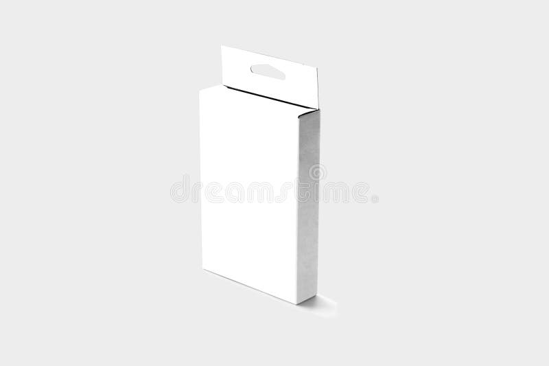 White Product Hanging Package Box Isolated on White Background. Mock Up ...