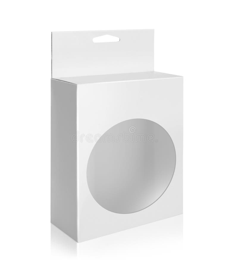 White Product Package Box with Circle Window Stock Photo - Image of ...