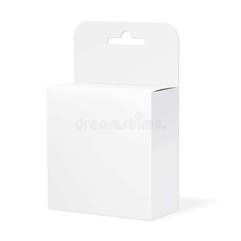 White Product Package Box with Hang Slot Stock Vector - Illustration of ...